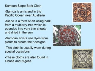 Samoan siapo bark cloth | PPT