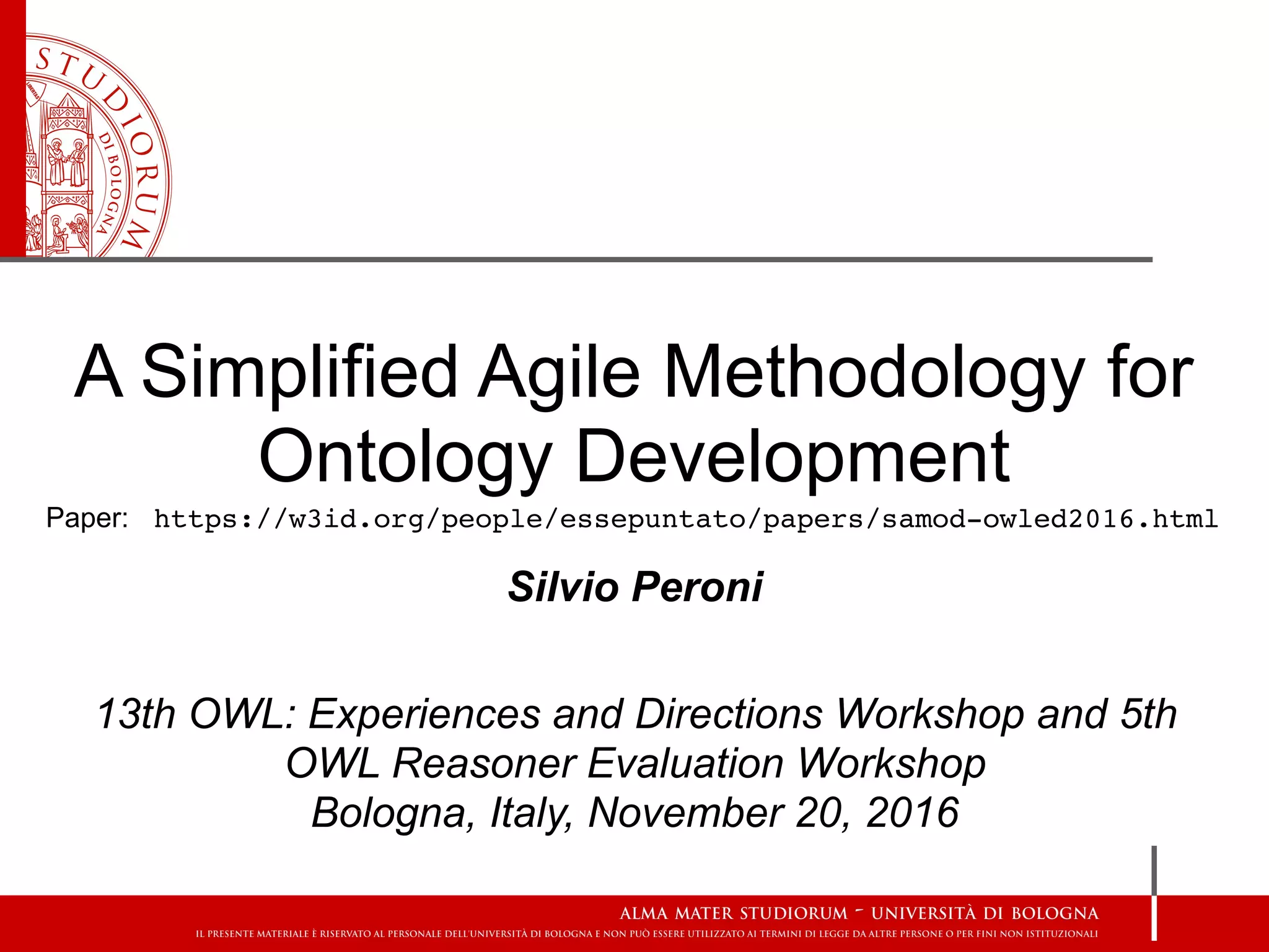 A Simplified Agile Methodology for Ontology Development | PDF