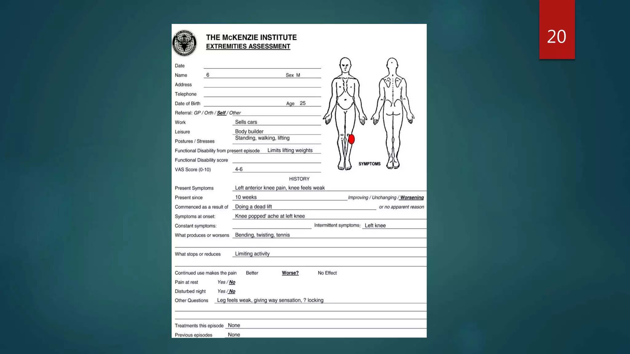 Mechanical Diagnosis and Therapy in Peripheral joint pathology ...