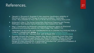 Mechanical Diagnosis and Therapy in Peripheral joint pathology ...