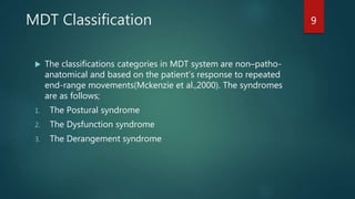 Mechanical Diagnosis and Therapy in Peripheral joint pathology ...