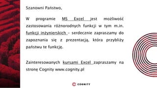 Samouczek Excel - Funkcje inżynierskie | PPTX