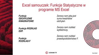 Samouczek Excel - Funkcje statystyczne | PPT