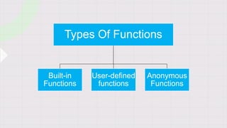 Python Functions | PPTX | Programming Languages | Computing