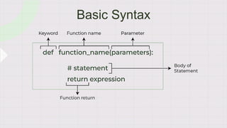 Python Functions | PPTX