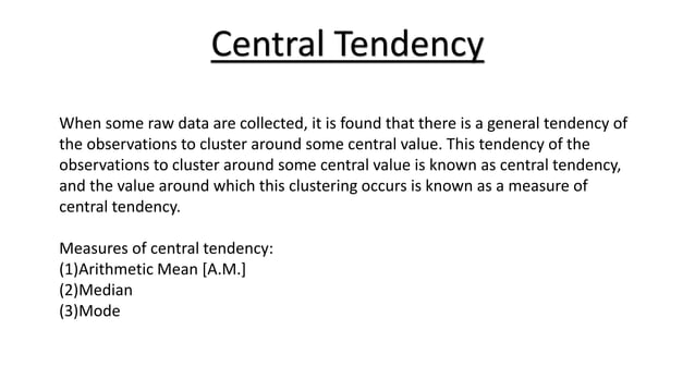 Central Tendency - Mean, Median and Mode | PPT