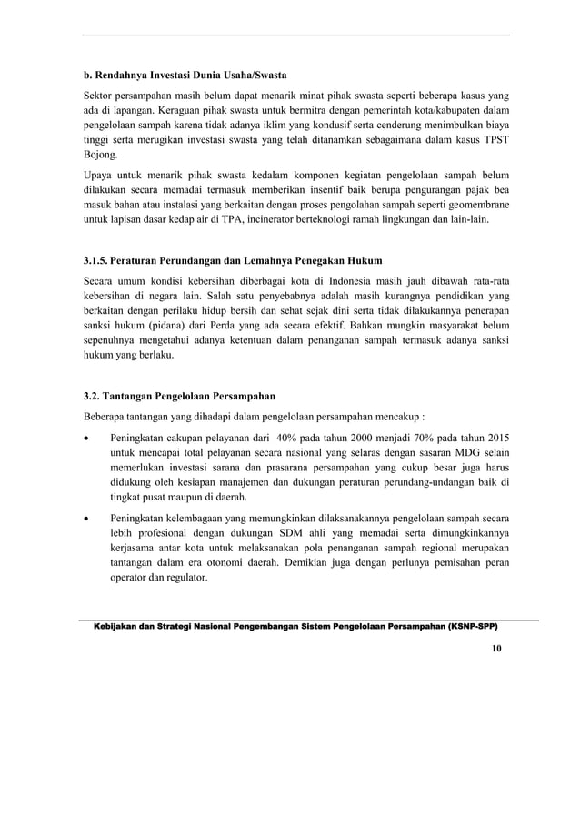 Kebijakan dan strategi persampahan | PDF