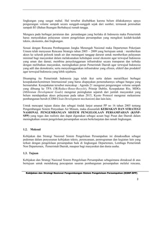 Kebijakan dan strategi persampahan | PDF