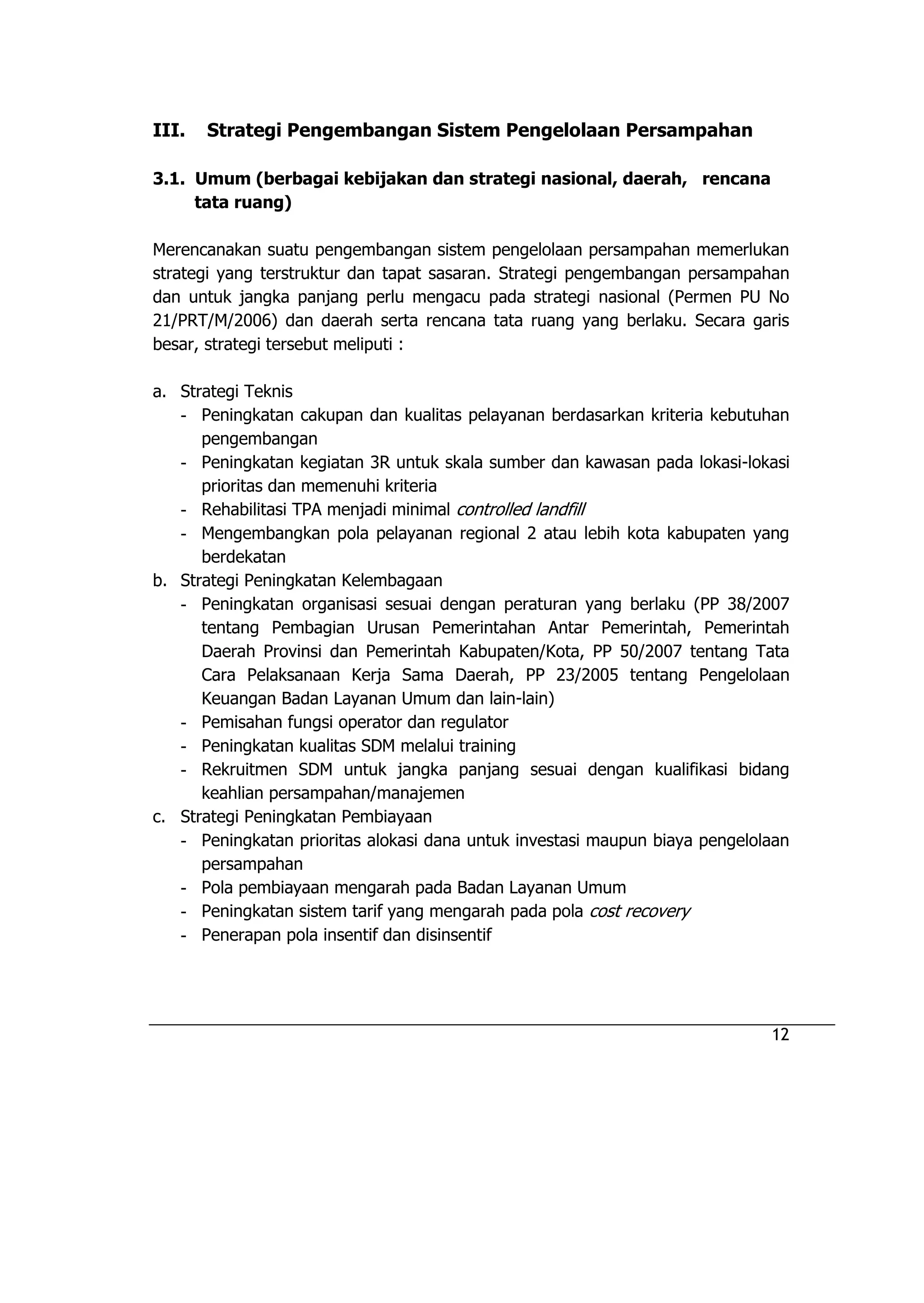 proses penyusunan perencanaan sistem pengelolaan persampahan | PDF