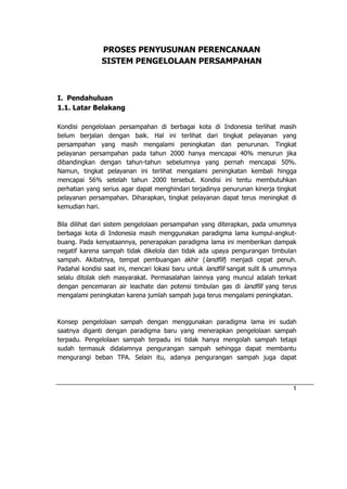 proses penyusunan perencanaan sistem pengelolaan persampahan | PDF