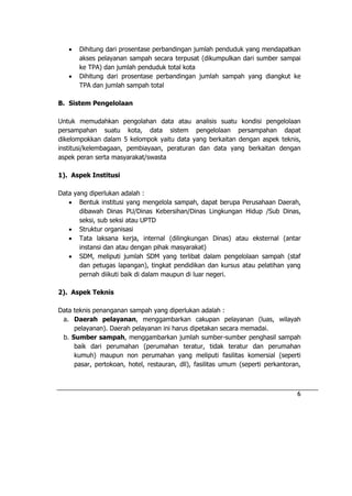 proses penyusunan perencanaan sistem pengelolaan persampahan | PDF