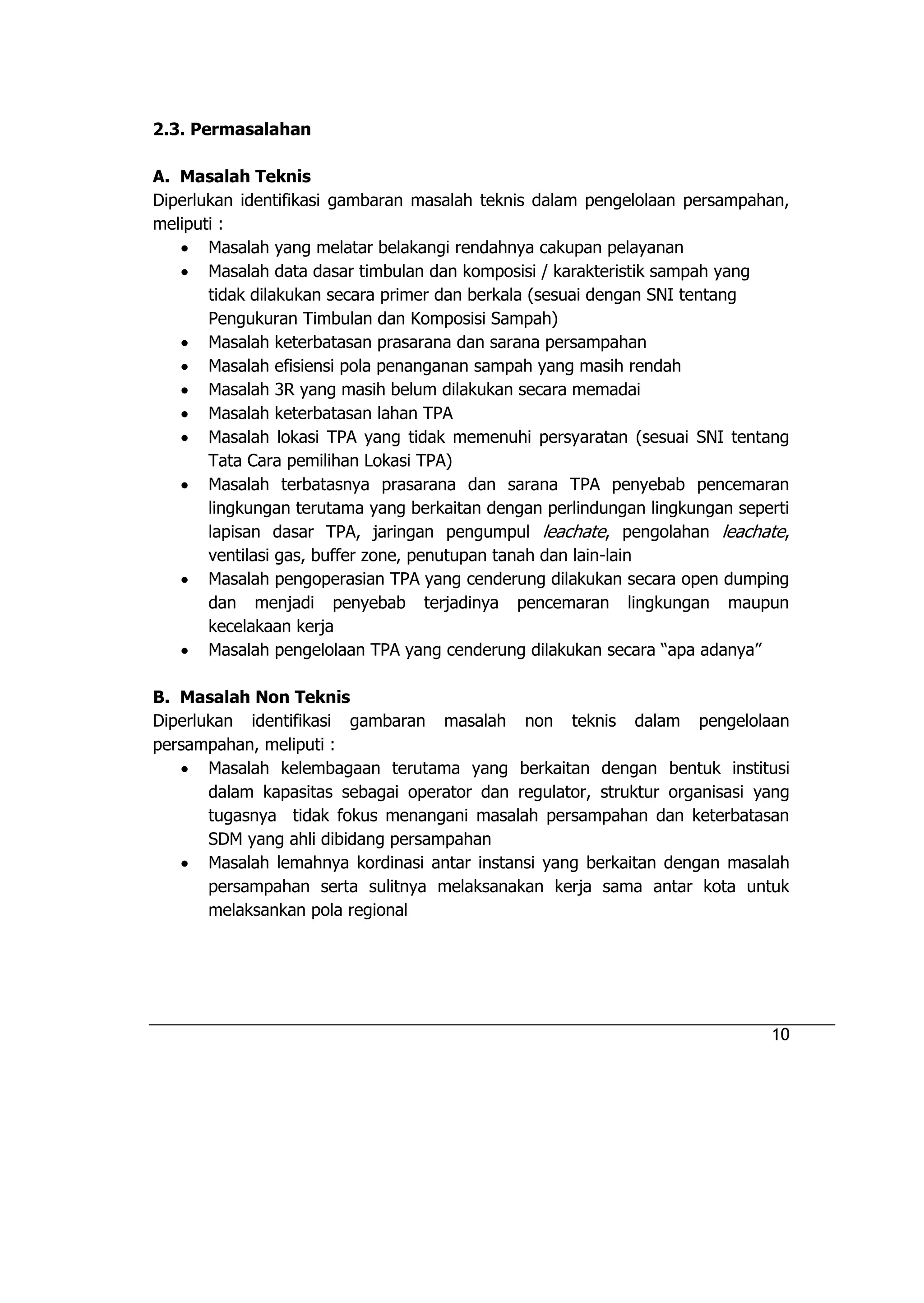 Proses penyusunan perencanaan sistem pengelolaan persampahan | PDF