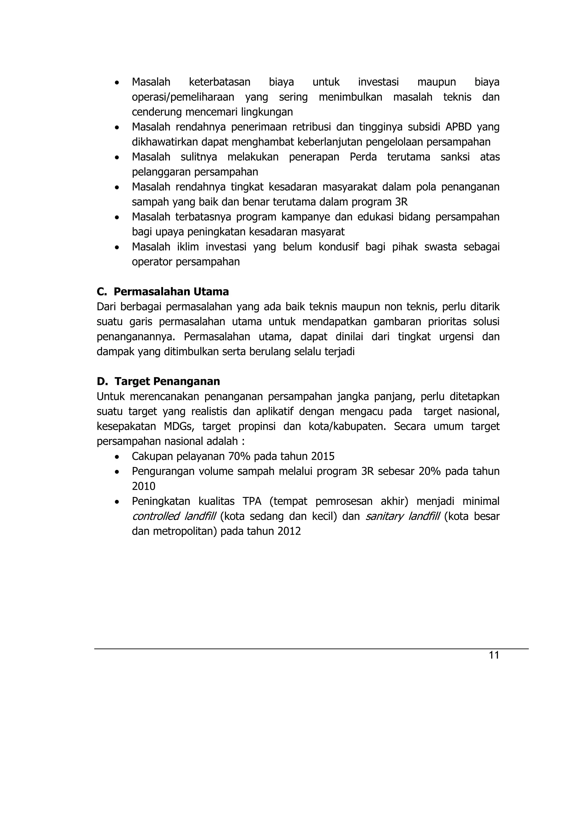 Proses penyusunan perencanaan sistem pengelolaan persampahan | PDF