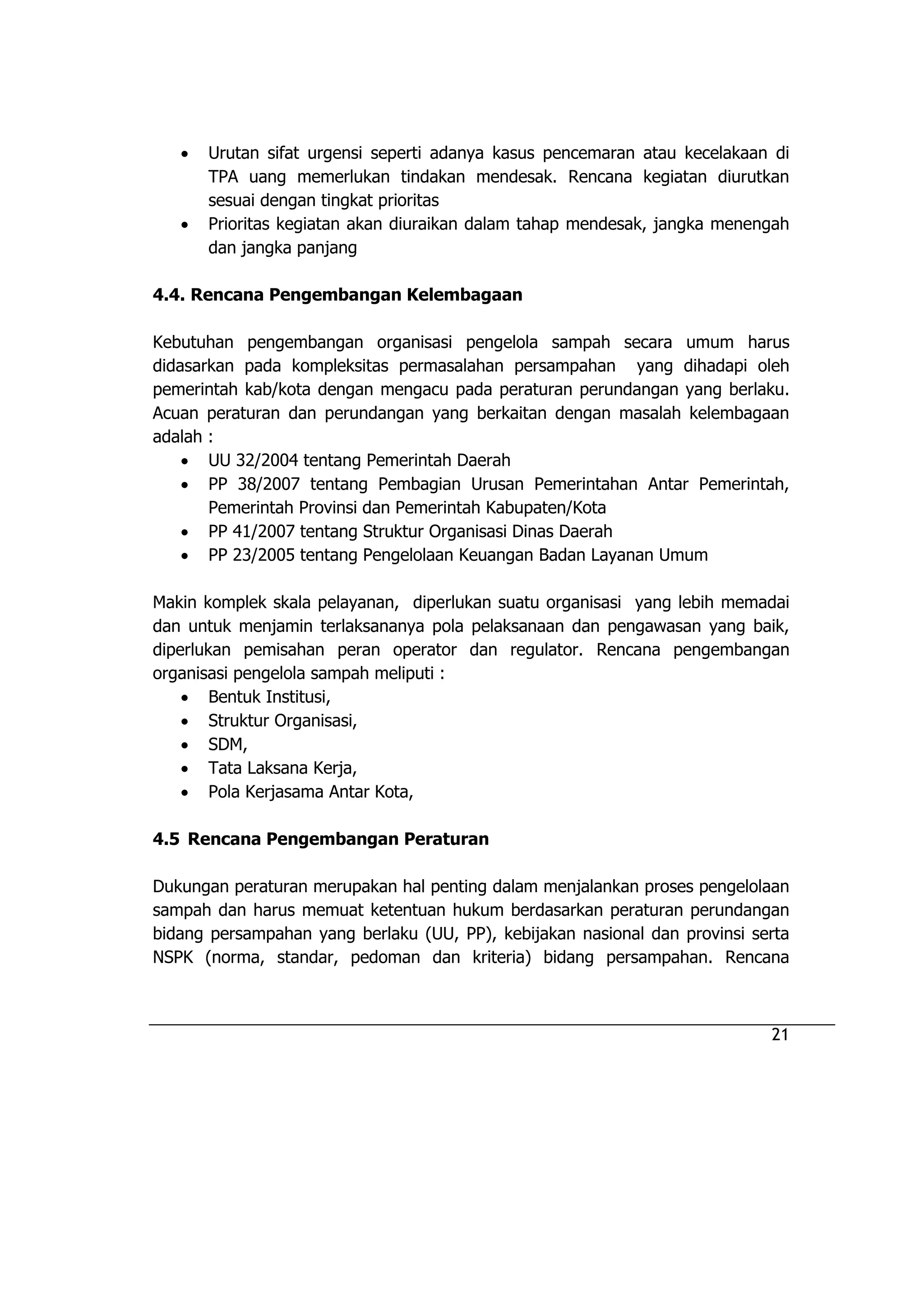 Proses penyusunan perencanaan sistem pengelolaan persampahan | PDF