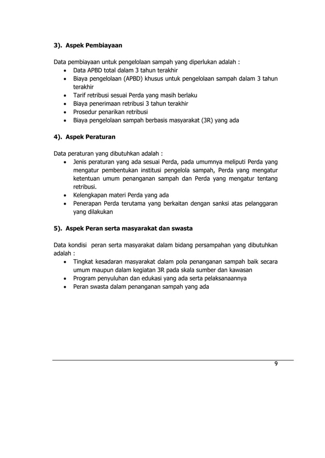 Proses penyusunan perencanaan sistem pengelolaan persampahan | PDF
