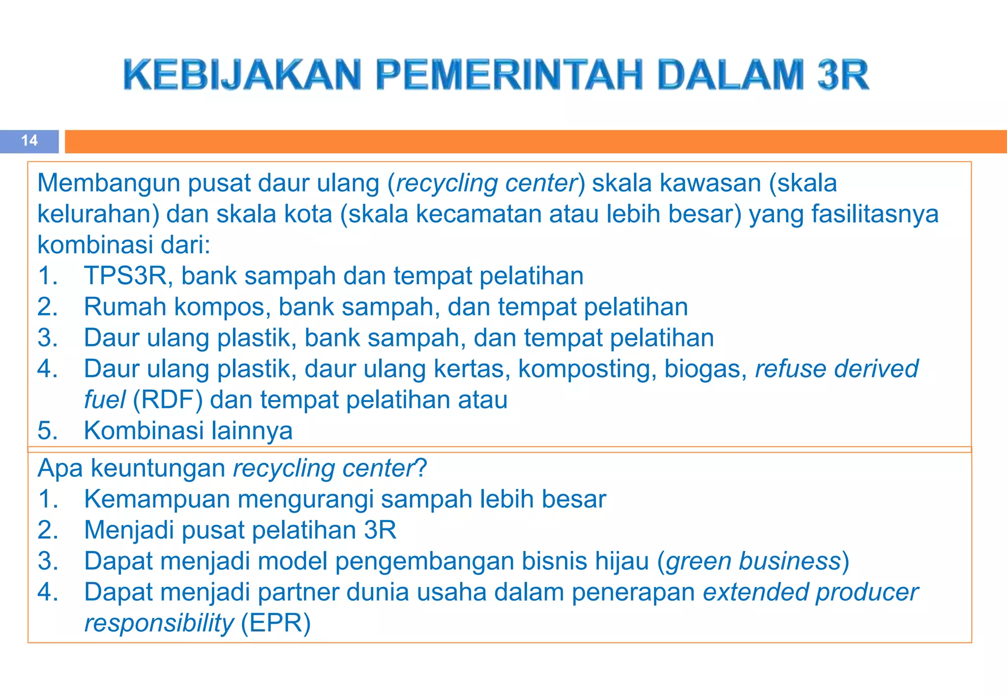 Pengolahan Sampah 3R oleh ardiyanson | PPTX