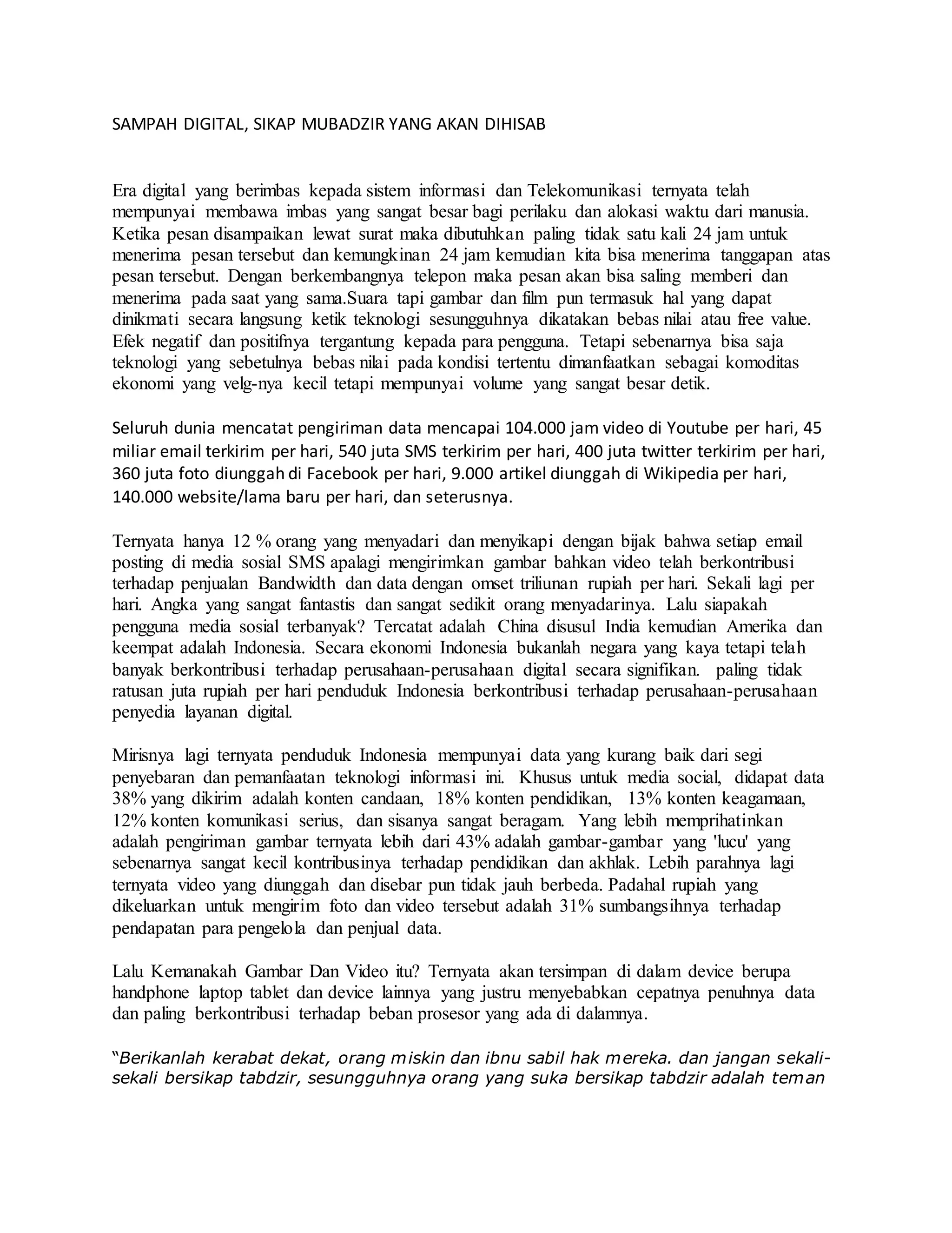 Sampah digital | DOCX