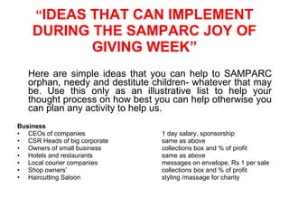 SAMPARC Joy Of Giving Week | PPT