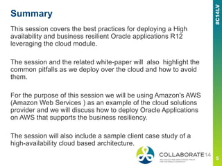 Deploying High Availability and Business Resilient R12 Applications over the Cloud | PPT