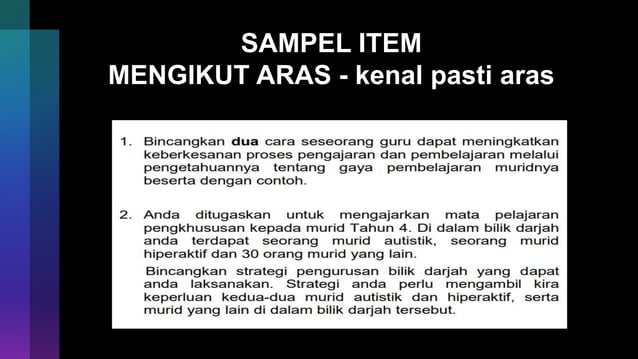 sampel item.pptx MENGIKUT ARAS, JENIS ARAS | PPT