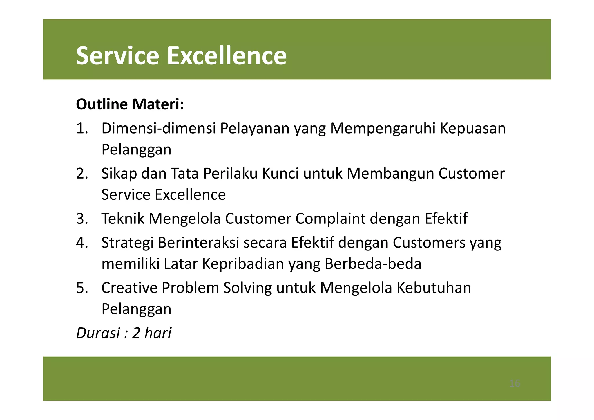 Materi Training Service Excellence | PDF