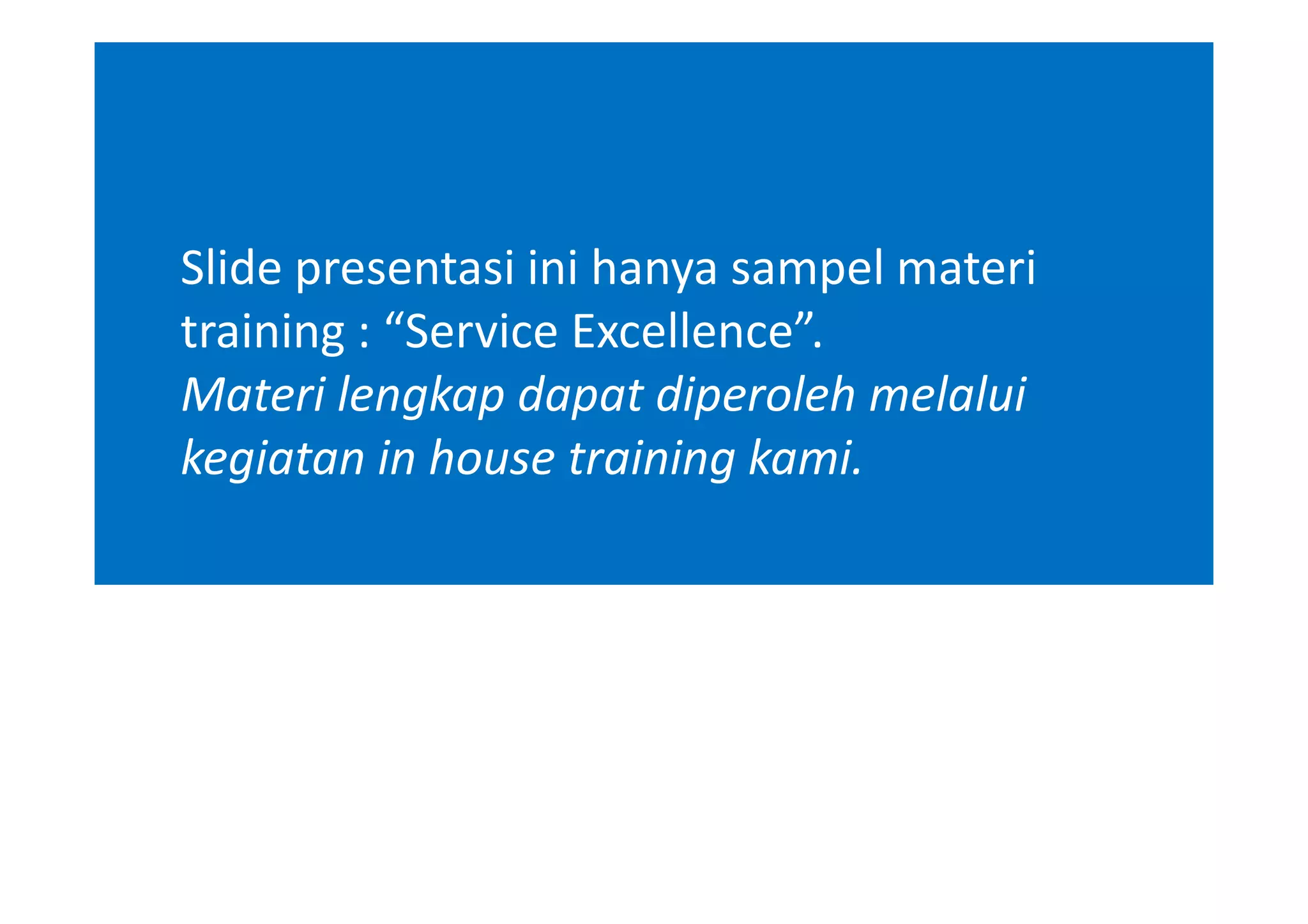 Materi Training Service Excellence | PDF