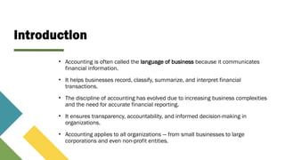 Chapter 1. Introduction from Book Principal of Accounting | PPTX