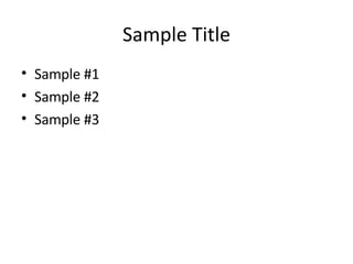 Sample | PPT