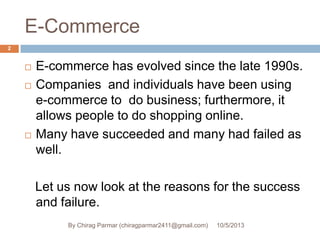 Ecommerce Today: Successes and Failures | PPTX