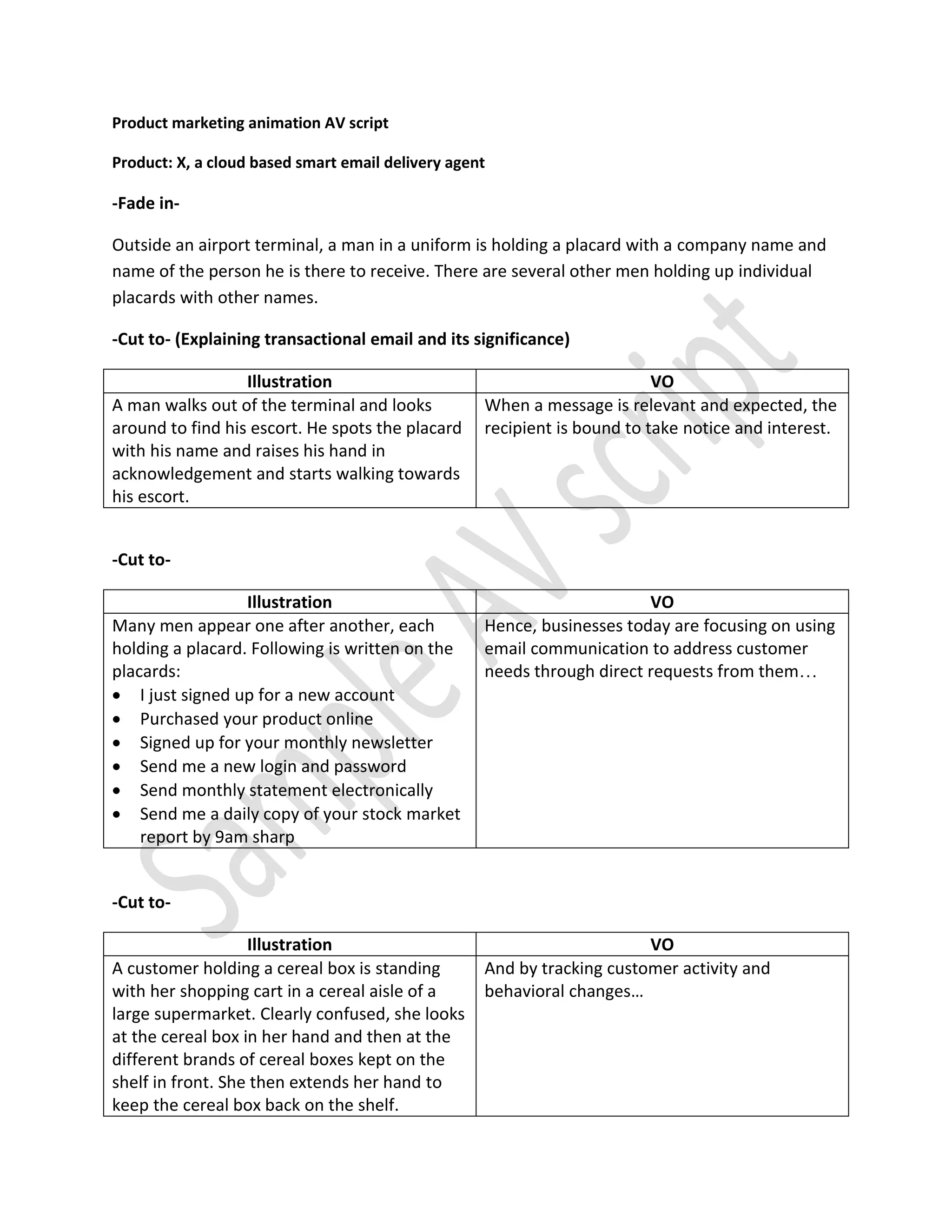 AV script sample | PDF