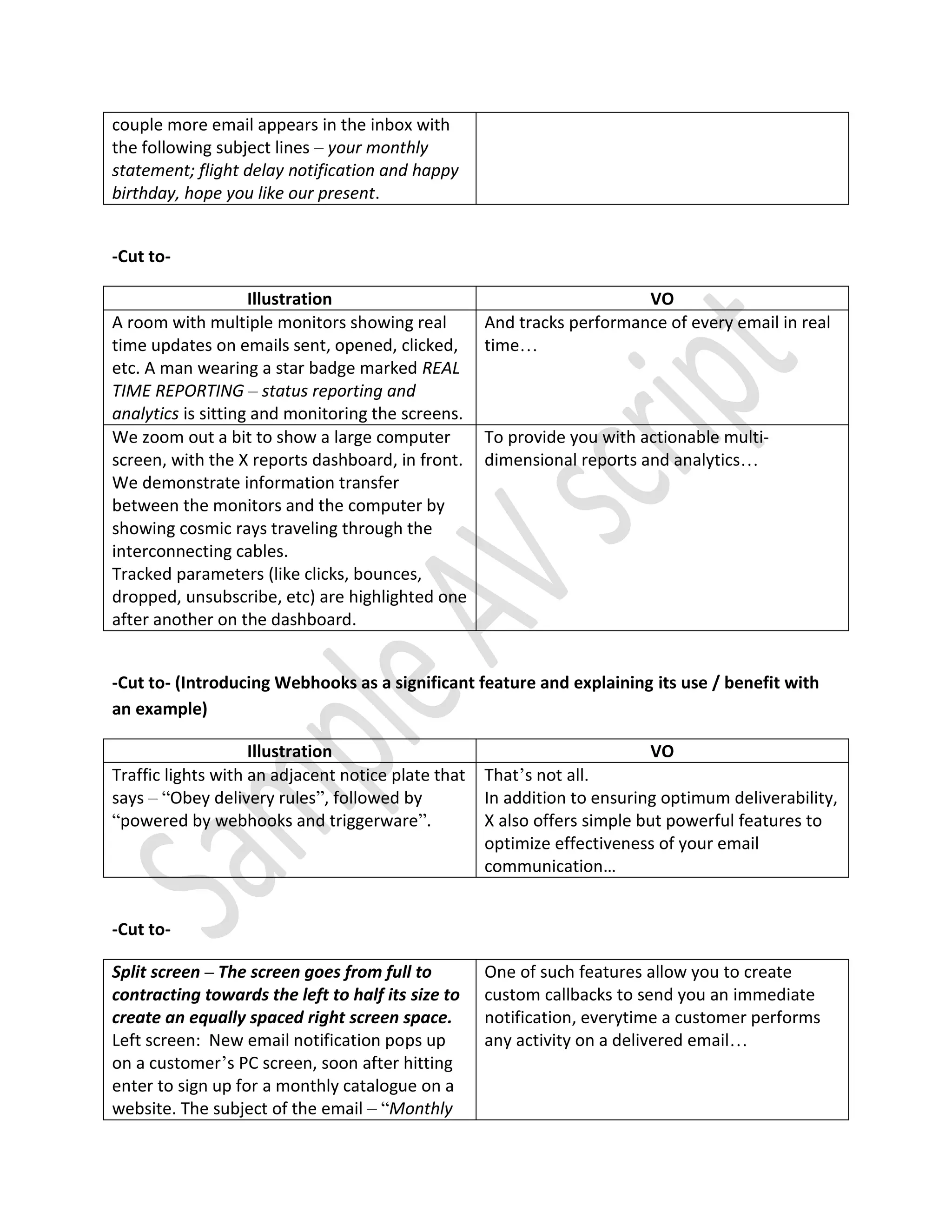 AV script sample | PDF