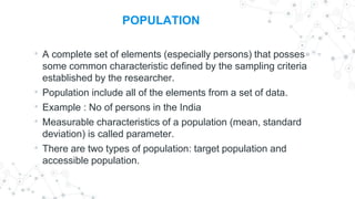 Population,Sample and Types of Sample | PPT