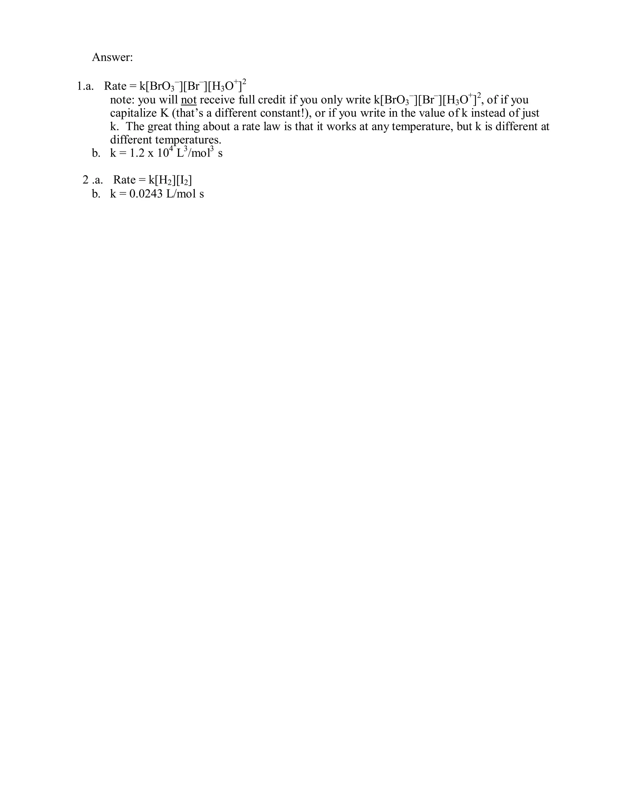 Sample Quiz Paper Set 7 Initial Rate Method Pdf