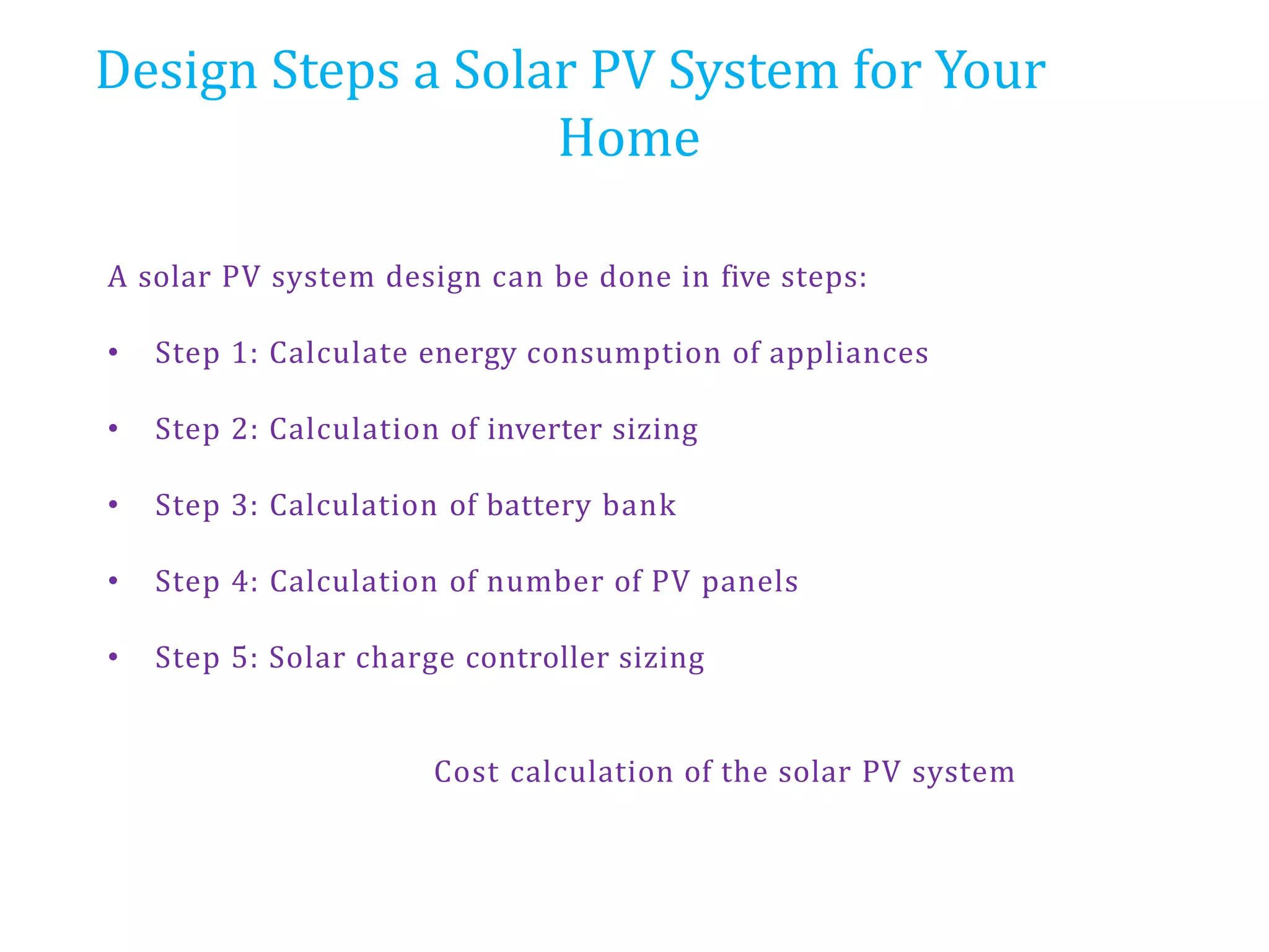 Design of solar pv system | PPT