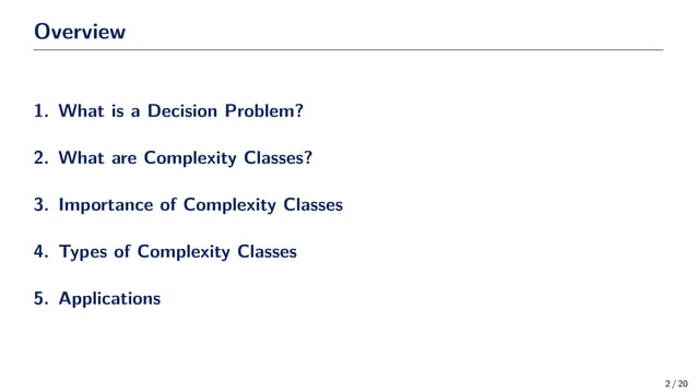 Complexity Class of Algorithm for Beginner | PPT