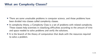 Complexity Class of Algorithm for Beginner | PPT