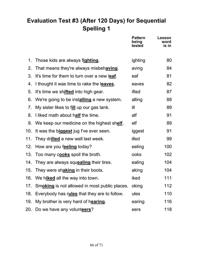 Sample 301-sequential-spelling-1-evaluation-tests | PDF