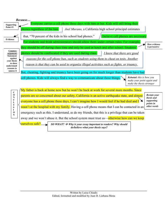 Sample Argumentative Essay Pdf