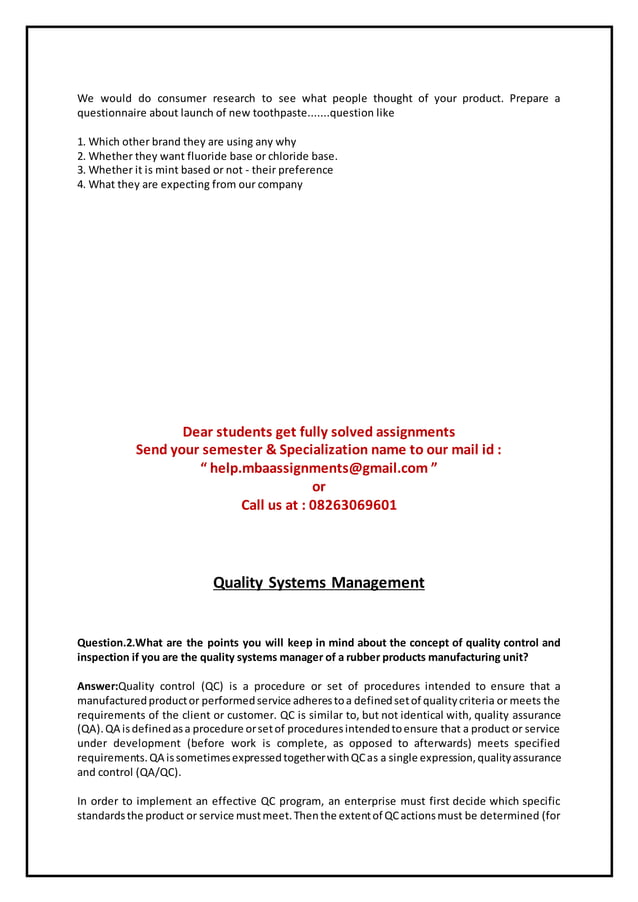 Sample assignments of two year mba program | PDF