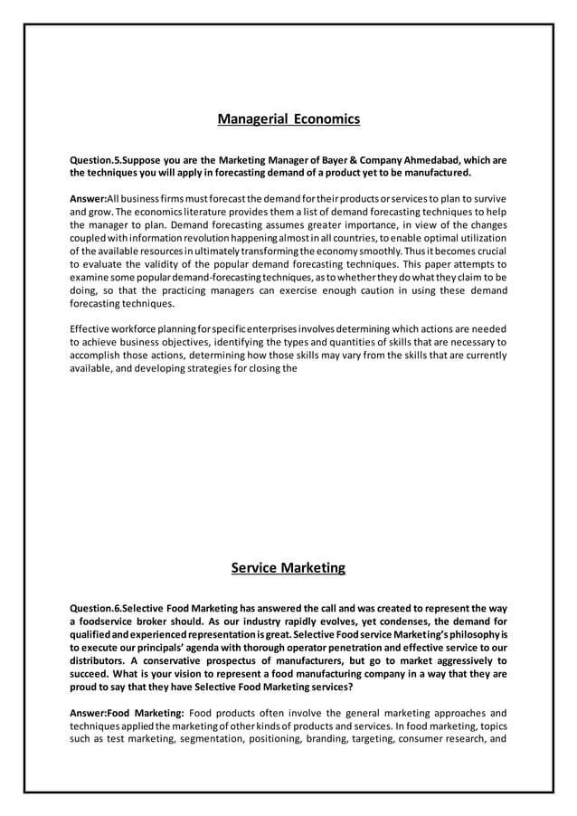 Sample assignments of two year mba program | PDF