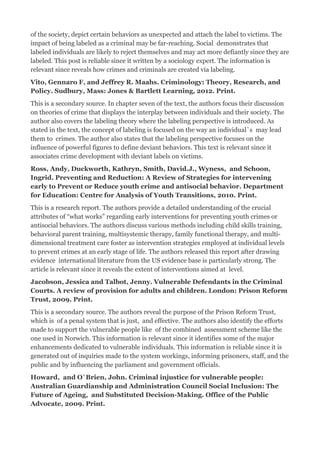 Sample Bibliography on Criminal Theory | PDF