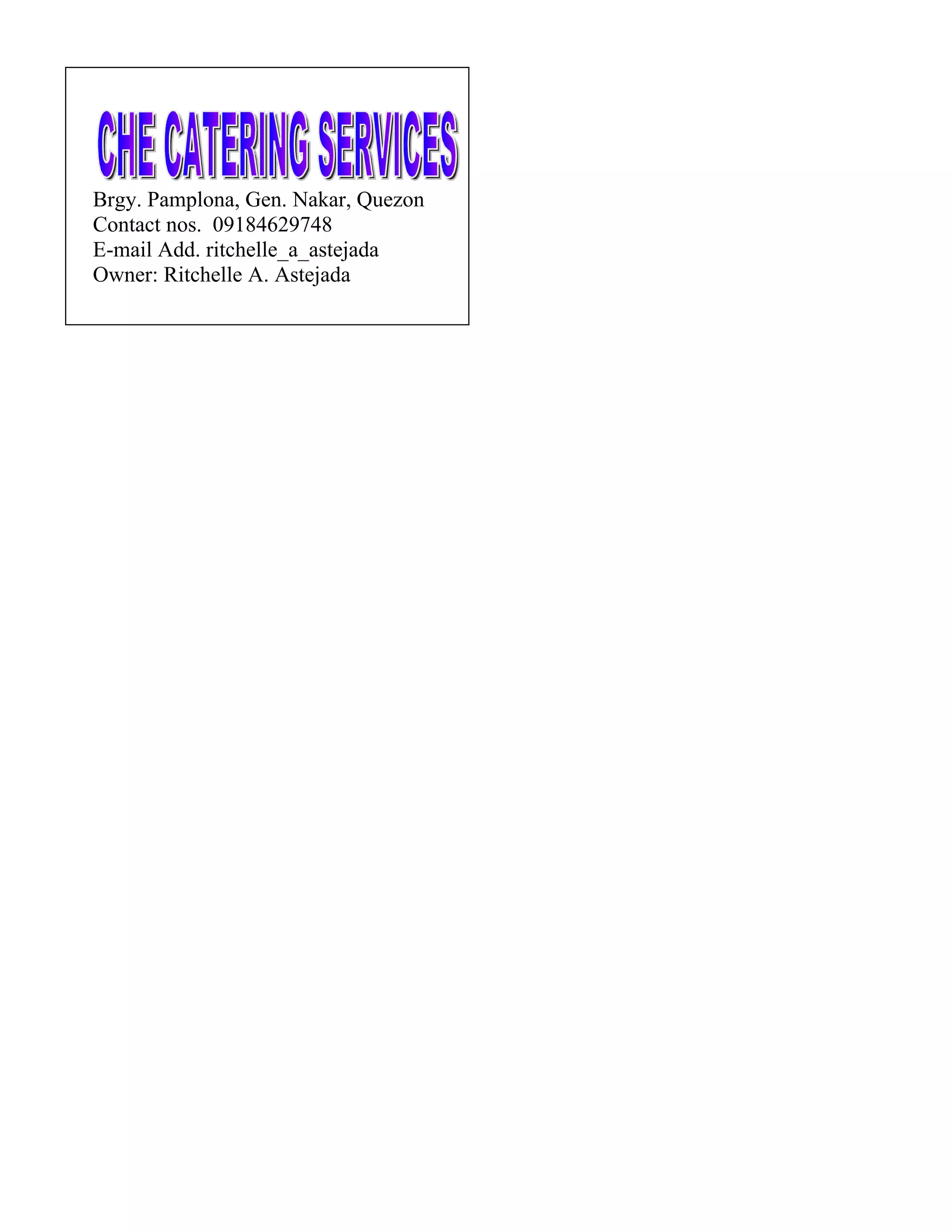 Sample Business Calling Card | DOC
