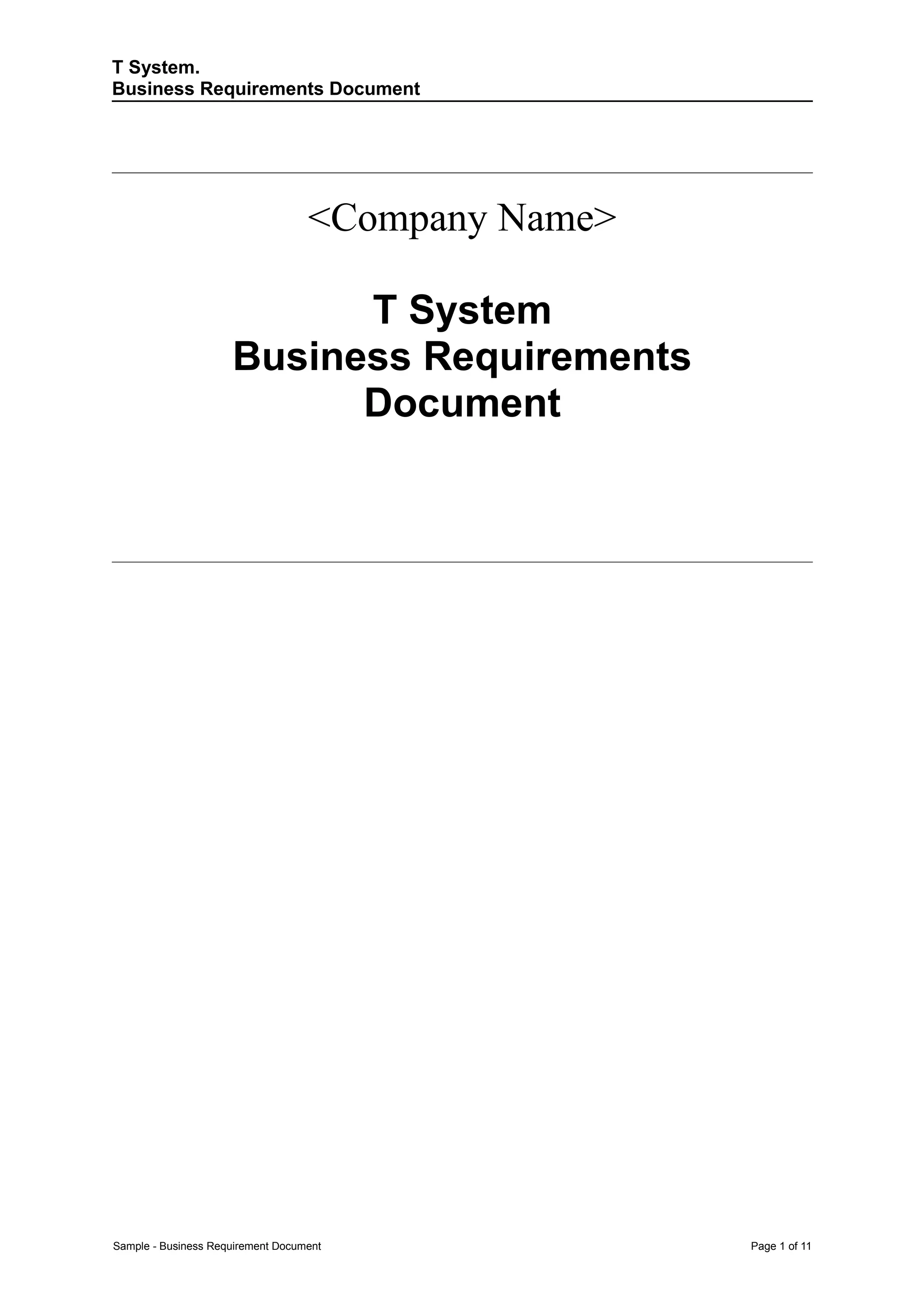 Sample Business Requirement Document | PDF