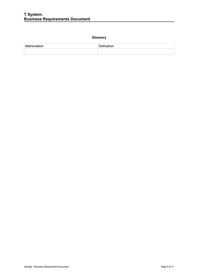 Sample Business Requirement Document | PDF