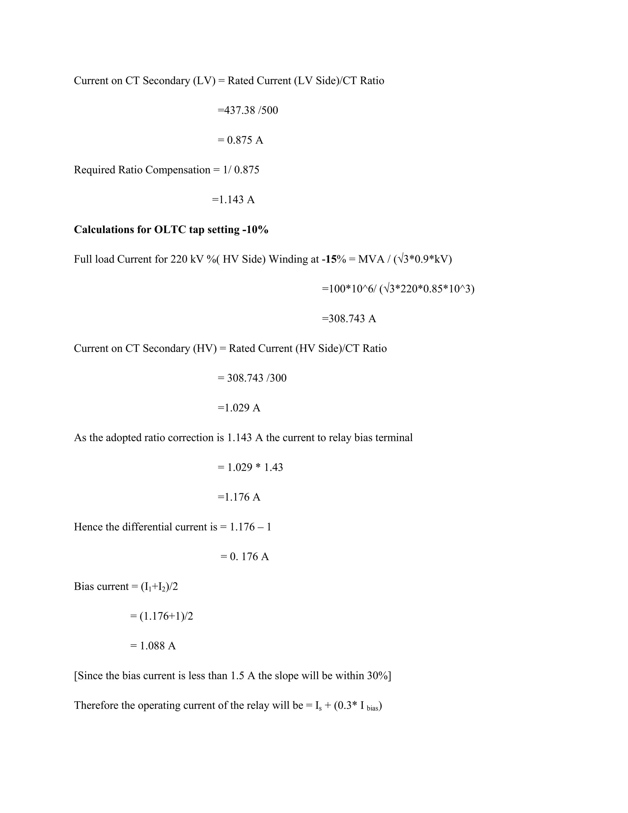 Sample calculation-for-differential-relays-170330122259 | PDF
