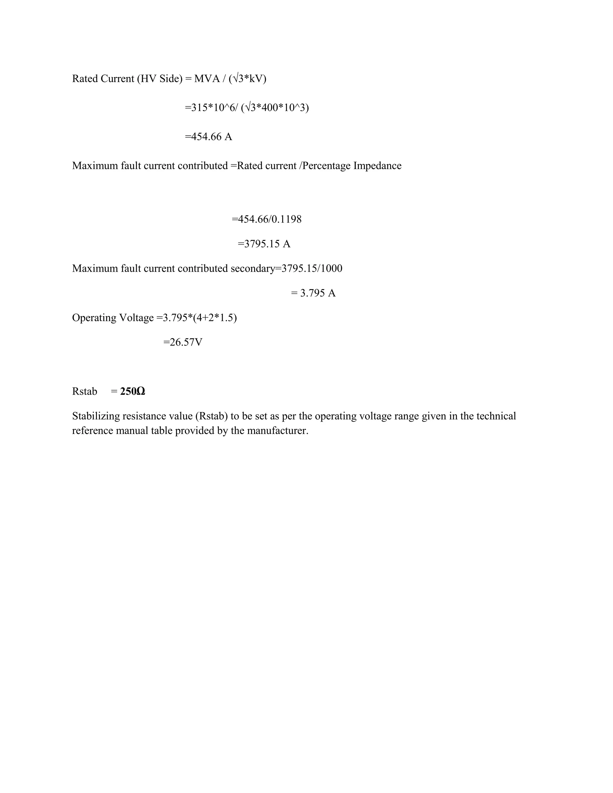 Sample calculation-for-differential-relays | PDF