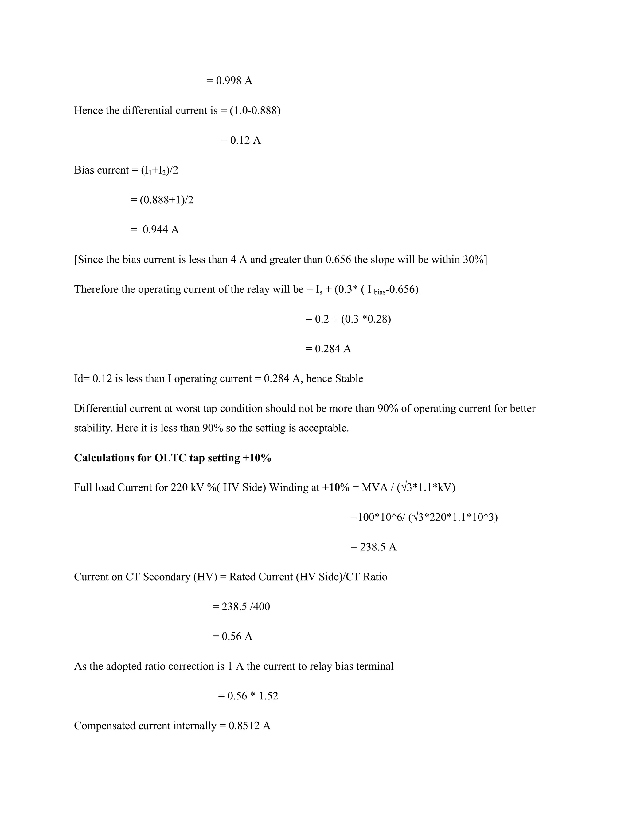 Sample calculation-for-differential-relays | PDF