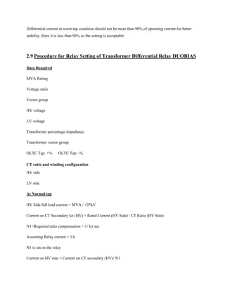 Sample calculation-for-differential-relays | PDF