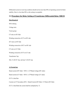 Sample calculation-for-differential-relays | PDF