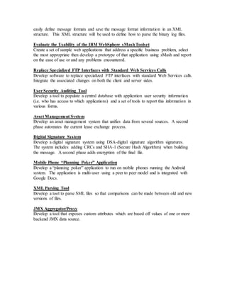 Sample Capstone Projects from 2005 | DOCX